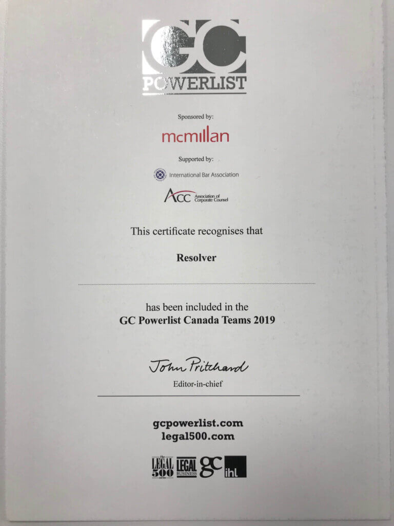 Resolver’s Legal Team Named One Of The Top 100 In-House Legal ...